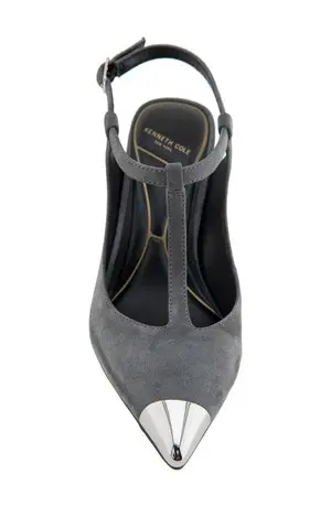 KENNETH COLE Romi T-strap Pumps - Dark Grey Suede
