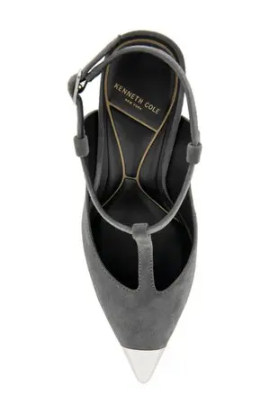 KENNETH COLE Romi T-strap Pumps - Dark Grey Suede