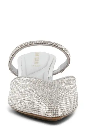 Anne Klein Idina Mary Jane Pointed Toe Kitten Heel Mule