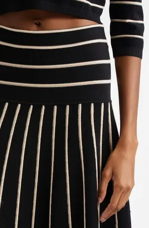 Zimmermann Crush Stripe Midi Skirt