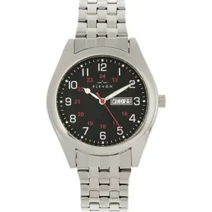 ELEVON Gann Bracelet Watch With Day/date - Silver/black