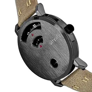 SIMPLIFY The 7000 Leather-band Watch - Gunmetal/brown