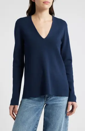 WYETH Fine-gauge V-neck Sweater
