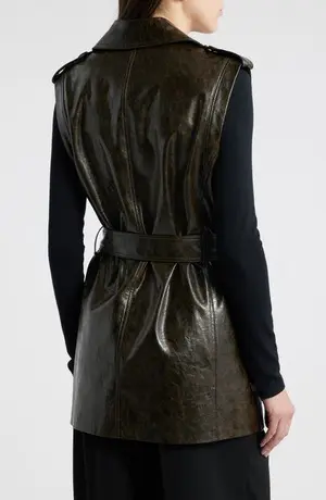 Kobi Halperin Belted Faux Leather Vest