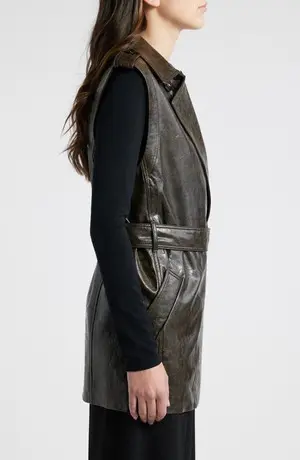 Kobi Halperin Belted Faux Leather Vest