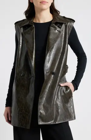 Kobi Halperin Belted Faux Leather Vest