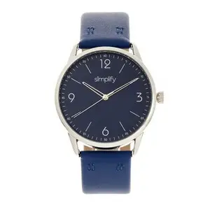 SIMPLIFY Leather-band Strap Watch - Blue