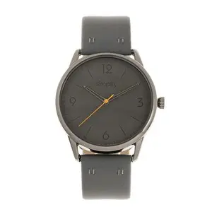 SIMPLIFY Leather-band Strap Watch - Charcoal