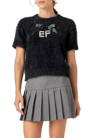 English Factory Rhinestone Logo Sweater