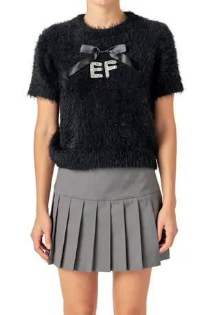 English Factory Rhinestone Logo Sweater
