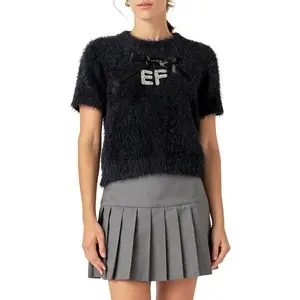 English Factory Rhinestone Logo Sweater