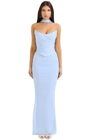 House Of Cb Cassidy Ruched Maxi Skirt - Skyride