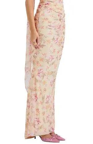 House Of Cb Cassidy Floral Print Maxi Skirt - Sun Bleached