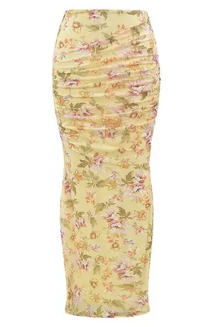 House Of Cb Cassidy Floral Print Maxi Skirt - Sun Bleached