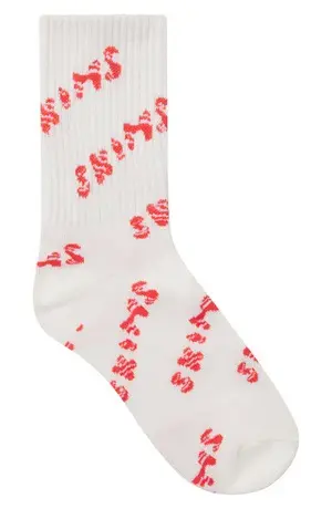 SKIMS 3-pack Sports Socks - Candy Cane Multi