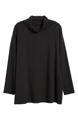 Eileen Fisher Cowl Neck Knit Top - Black