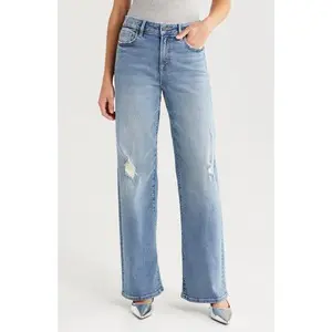 HIDDEN JEANS Distressed High-waist Straight-leg Jeans
