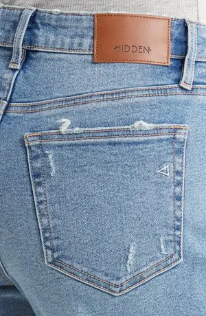 HIDDEN JEANS Distressed High-waist Straight-leg Jeans