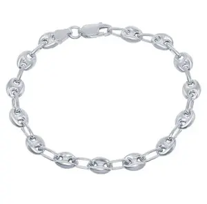 DONATELLO GIAN Name' Sterling Puffed Link Anklet - Silver