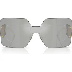Versace 42mm Square Sunglasses - Silver Mirror