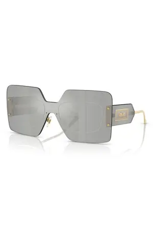 Versace 42mm Square Sunglasses - Silver Mirror