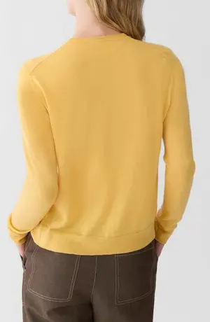 Lafayette 148 New York Cashmere Crewneck Cardigan - Daisy