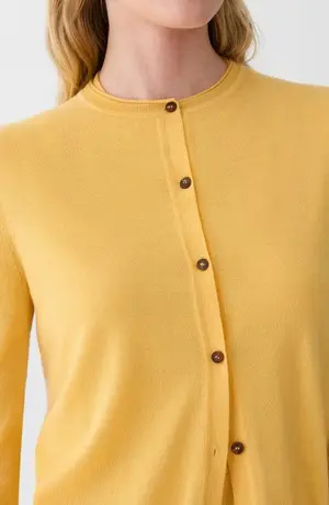 Lafayette 148 New York Cashmere Crewneck Cardigan - Daisy