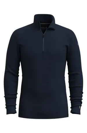 Smartwool Classic Thermal Merino Base Layer Quarter Zip Pullover - Deep Navy