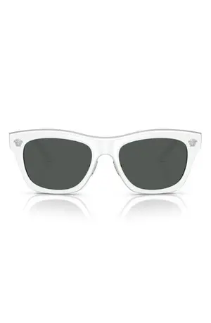 Versace 53mm Rectangular Sunglasses - White