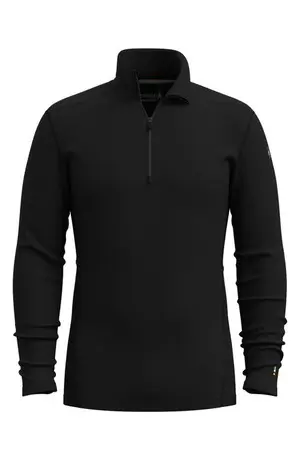 Smartwool Classic Thermal Merino Base Layer Quarter Zip Pullover - Black