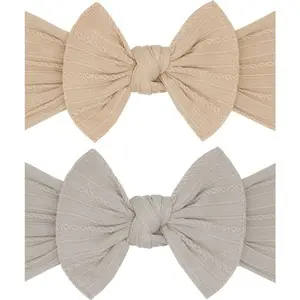 BABY BLING 2-pack Bow Headbands - Blush Mushroom