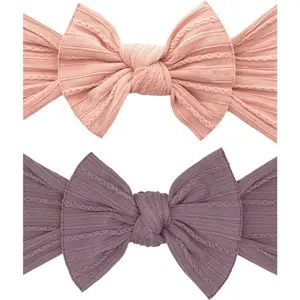 BABY BLING 2-pack Bow Headbands - Rose Gold Lilac