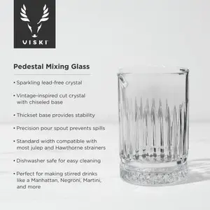 VISKI Pedestal Crystal Mixing Glass