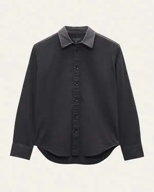 Rag & Bone Tomlin Stretch Dobby Shirt Charcgrey