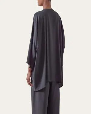Eskandar Boat Neck Longline Top - Black