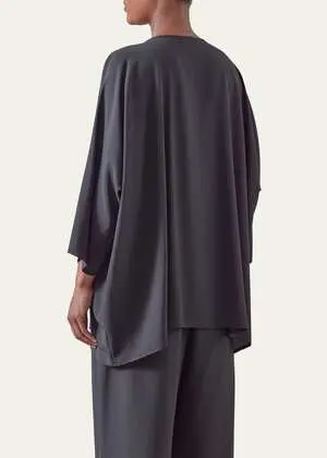 Eskandar Boat Neck Longline Top - Black