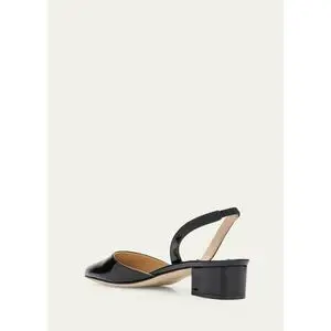 Manolo Blahnik Aspro Leather Ballerina Pumps - Black