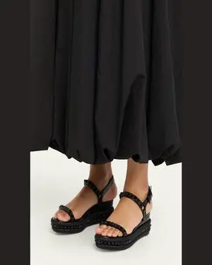 CHRISTIAN LOUBOUTIN 60mm Pyraclou Spike Wedge Sandals
