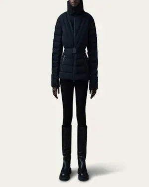 Mackage Elita Down Ski Jacket With Shearling Trim - Black