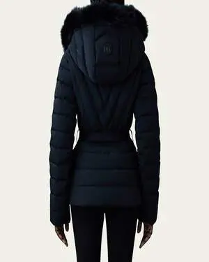 Mackage Elita Down Ski Jacket With Shearling Trim - Black