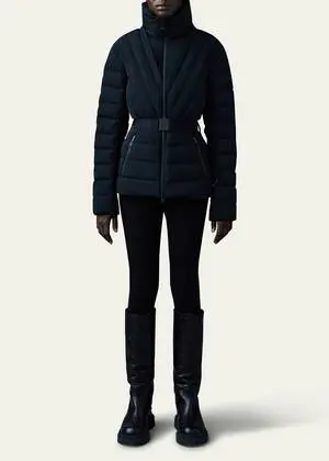 Mackage Elita Down Ski Jacket With Shearling Trim - Black