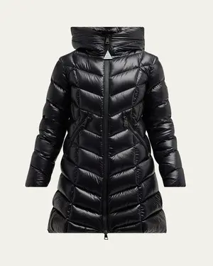 Moncler Marus Long Chevron-quilted Jacket