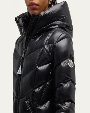 Moncler Marus Long Chevron-quilted Jacket