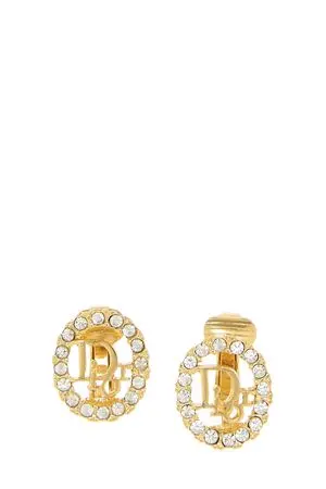 Dior Logo Earrings - Gold