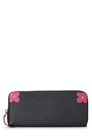 LOUIS VUITTON Epi Blooming Corners Clemence Wallet - Black