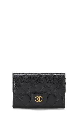 Chanel Caviar Classic Flap Card Holder - Black