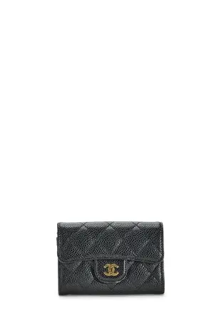 Chanel Caviar Classic Flap Card Holder - Black