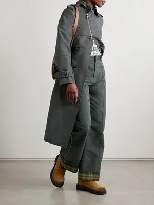 Burberry Checked Twill-trimmed Cotton-blend Pants