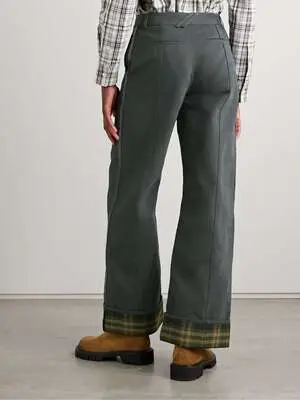 Burberry Checked Twill-trimmed Cotton-blend Pants