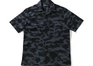 A BATHING APE Mr Camo Open Collar Shirt